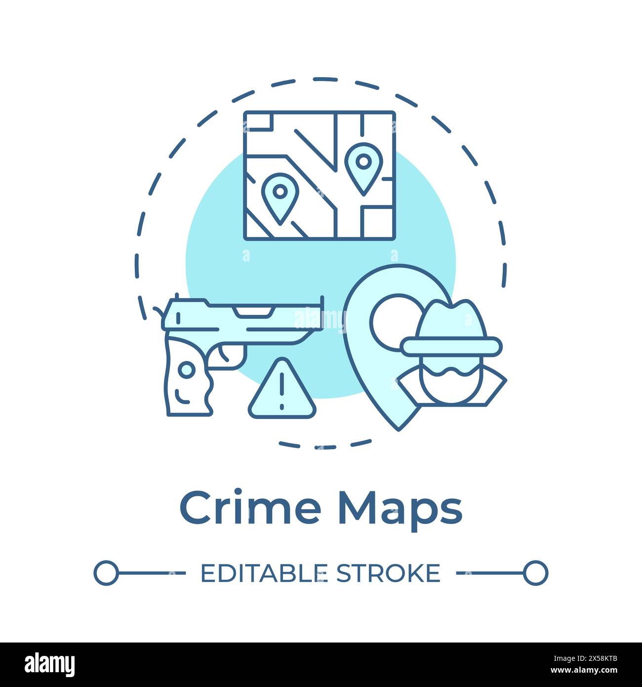 Crime Maps Soft Blue Concept Icon Stock Vector Image And Art Alamy