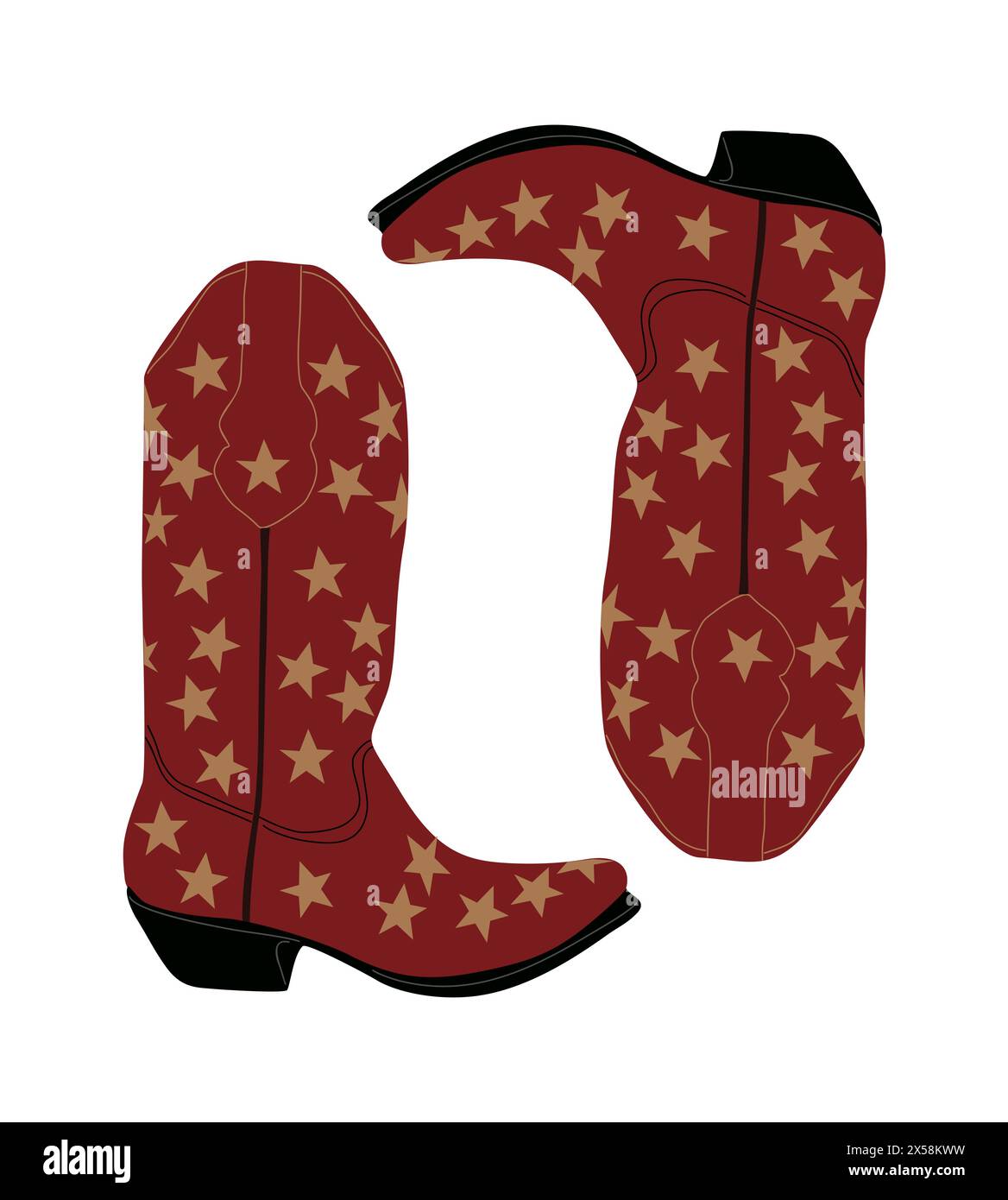 Western cowboy boots. Stylish decorative pair of cowgirl boots ...