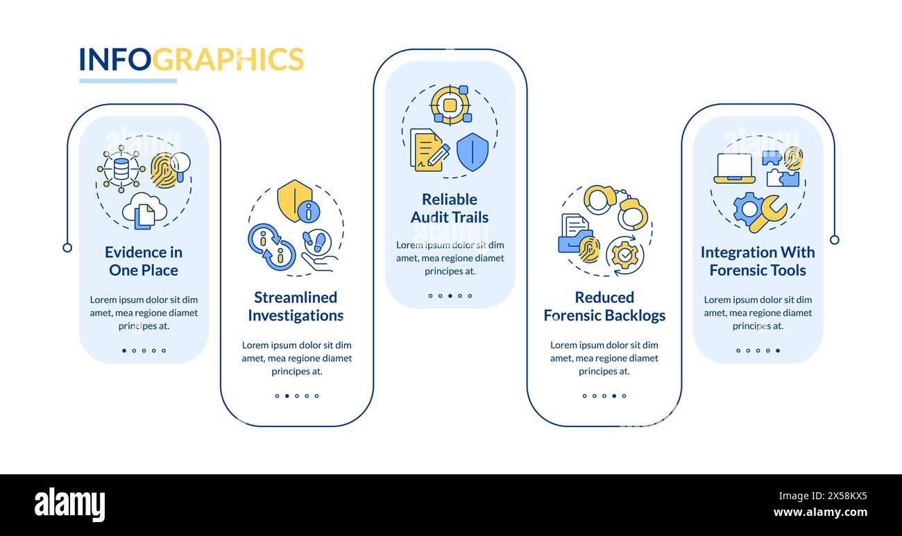 Cloud evidence management rectangle infographic template Stock Vector ...