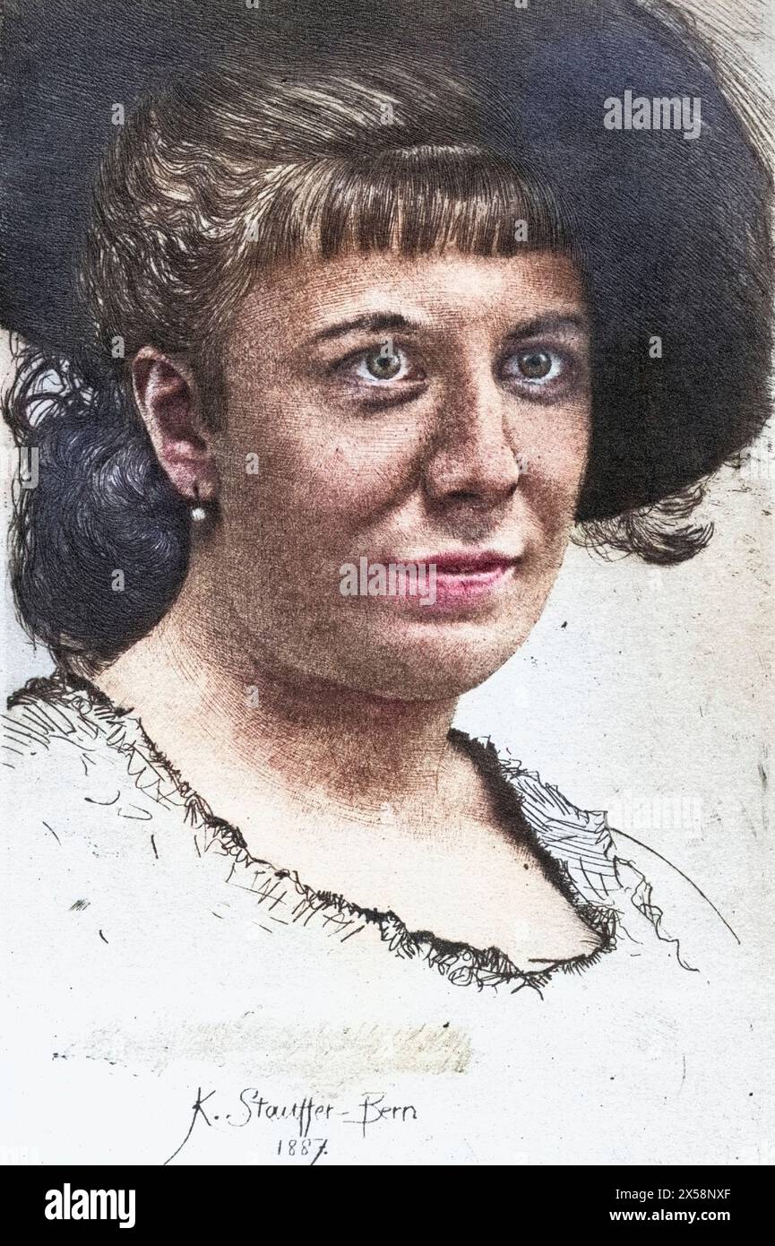 Herzog, Emilie, * 1860, Swiss opera singer, wife of Heinrich Welti ...