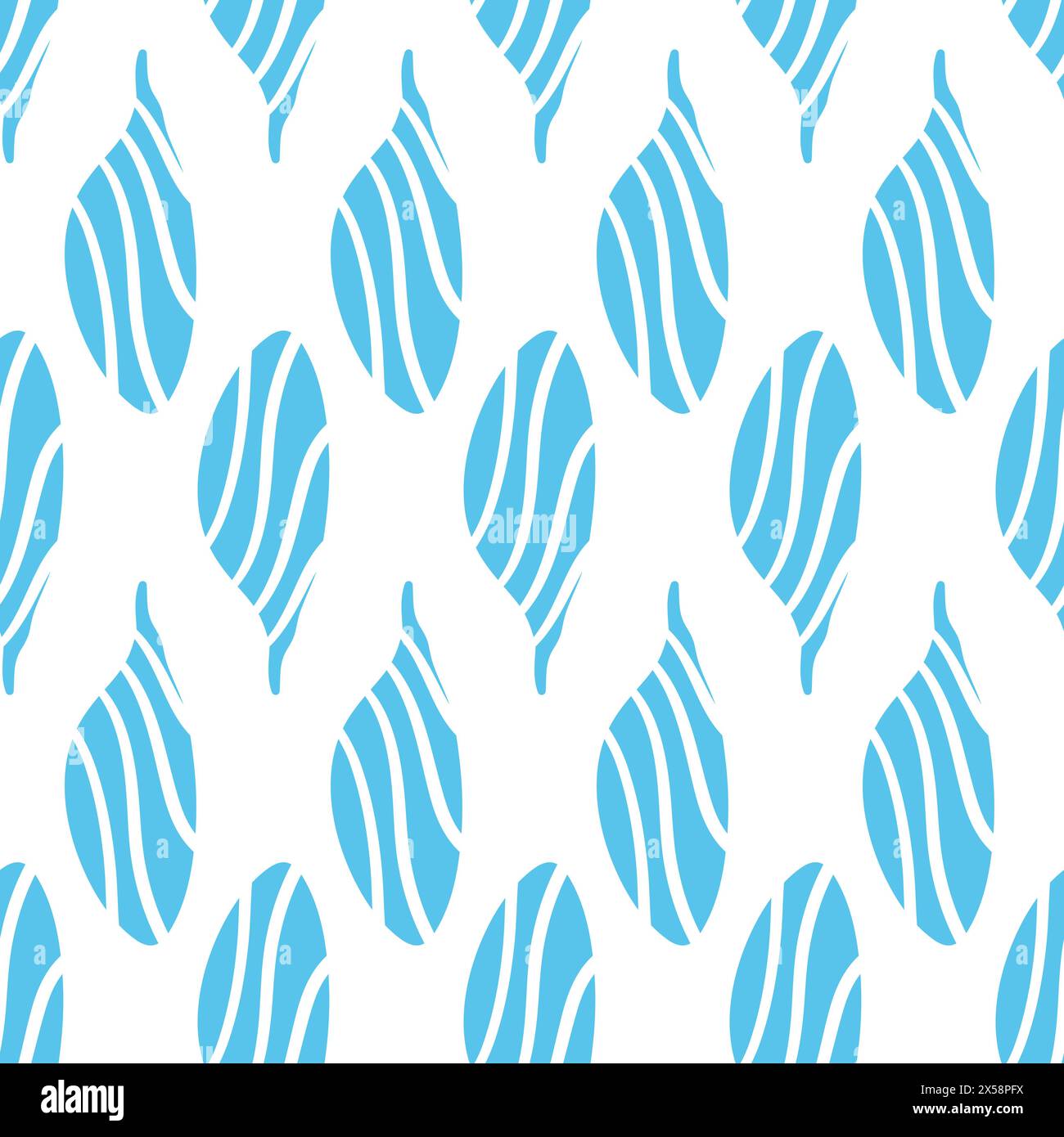 Abstract water drop shapes seamless pattern. Organic liquid elements ...
