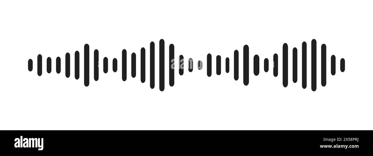 Sound wave decibel audio record simple voice message icon isolated on ...