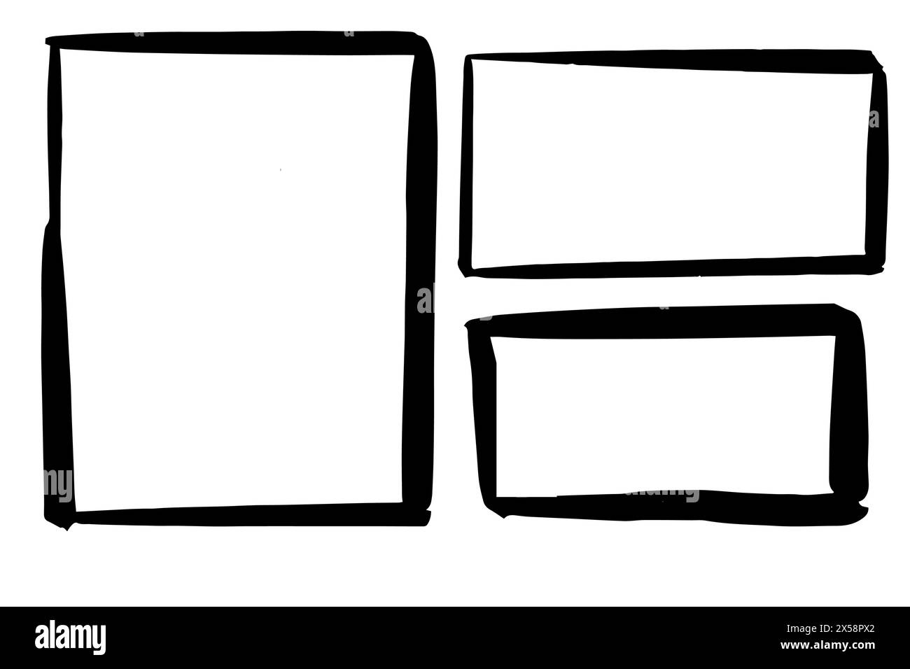 Rectangle frame cadre, edge grunge border, text box textured isolated ...