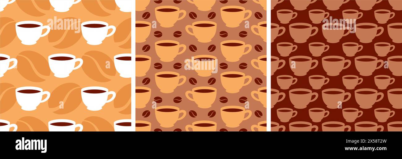 Coffee Time Seamless Pattern Design With Cacao Beans, Grains and Jug in ...