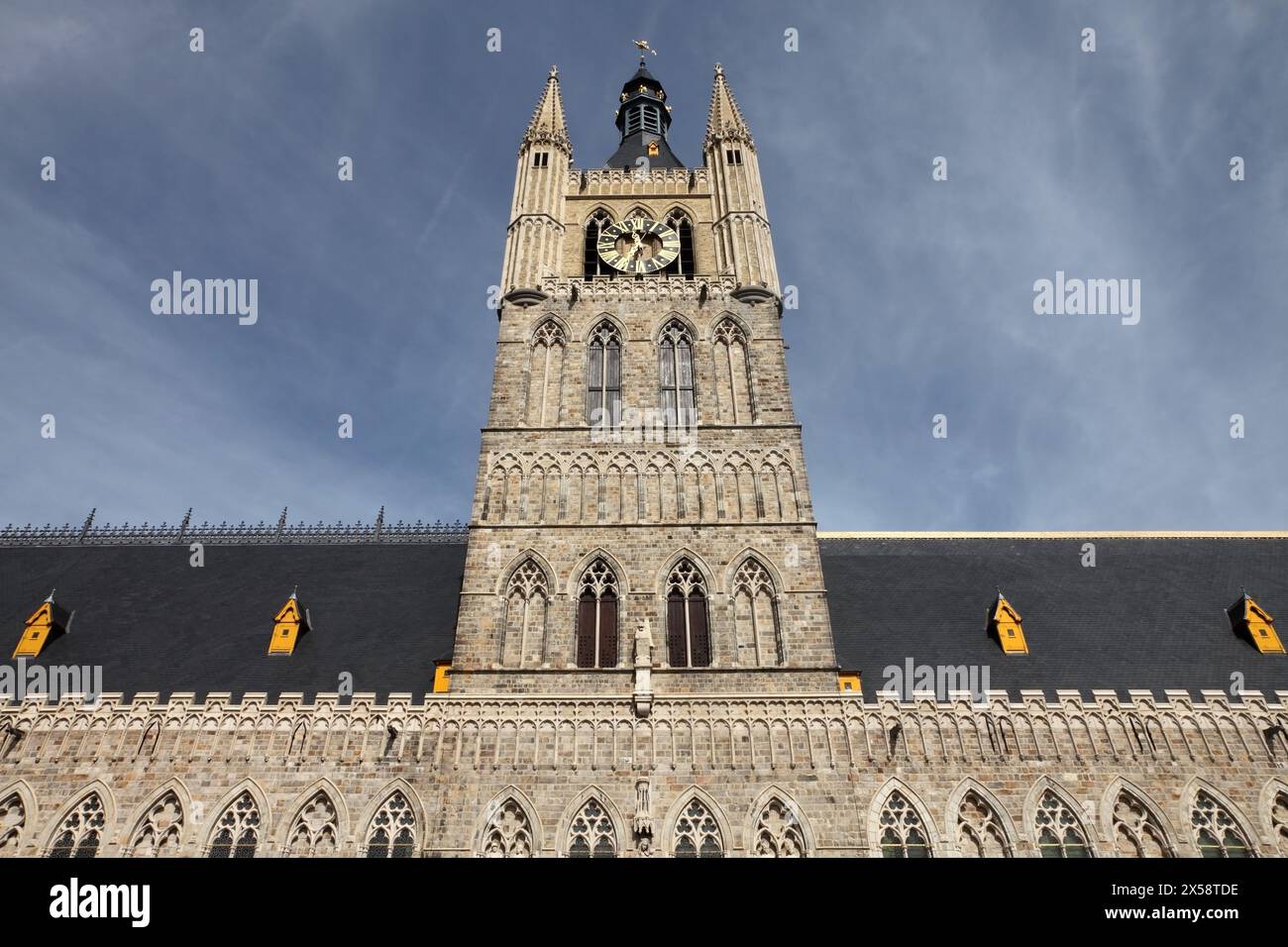 The Cloth Hall, Ypres / Ieper, Belgium, rebuilt after almost total ...