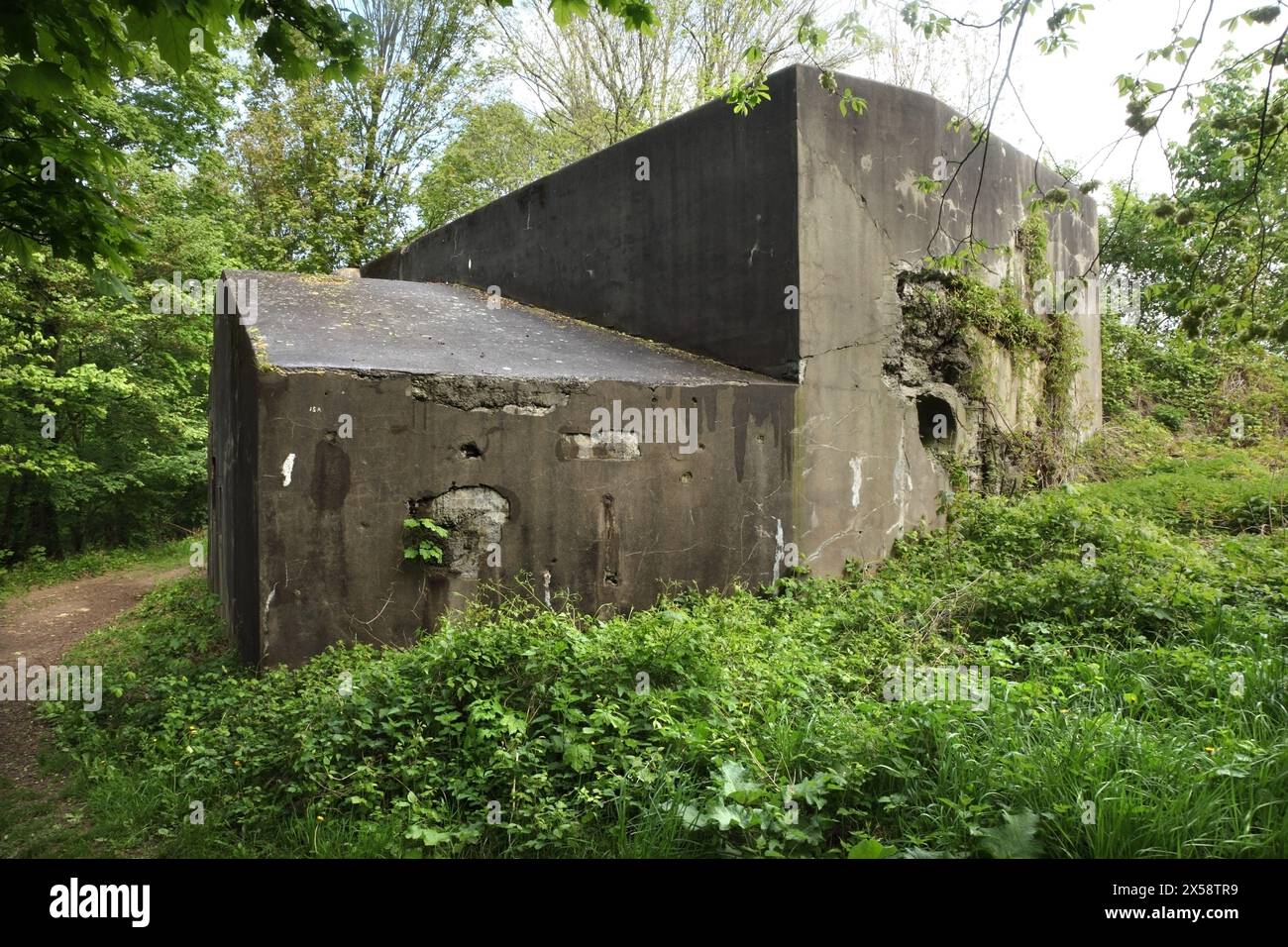 Abandoned defensive bunker at the 2nd World War defensive Fort Eben ...