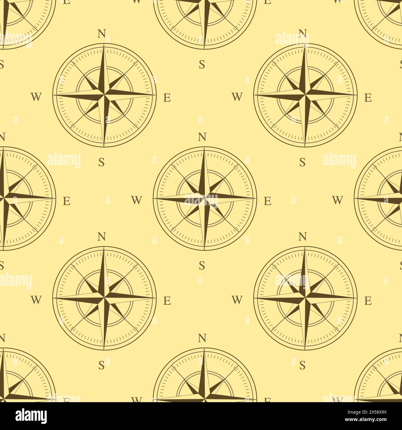 Travel Pattern Compass. Seamless graphic for textiles, wallpapers ...