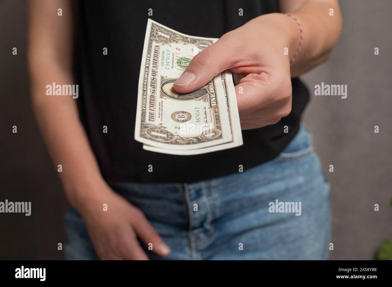 close-up of a hand counting paper money. economy concept Stock Photo ...