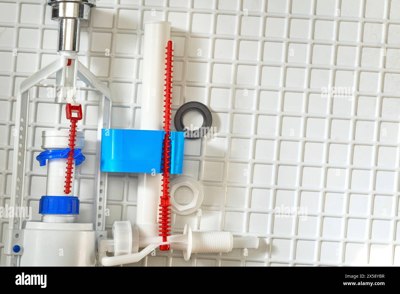 Plumbing. Flexible metal steel faucet hoses, flush mechanism, siphon ...