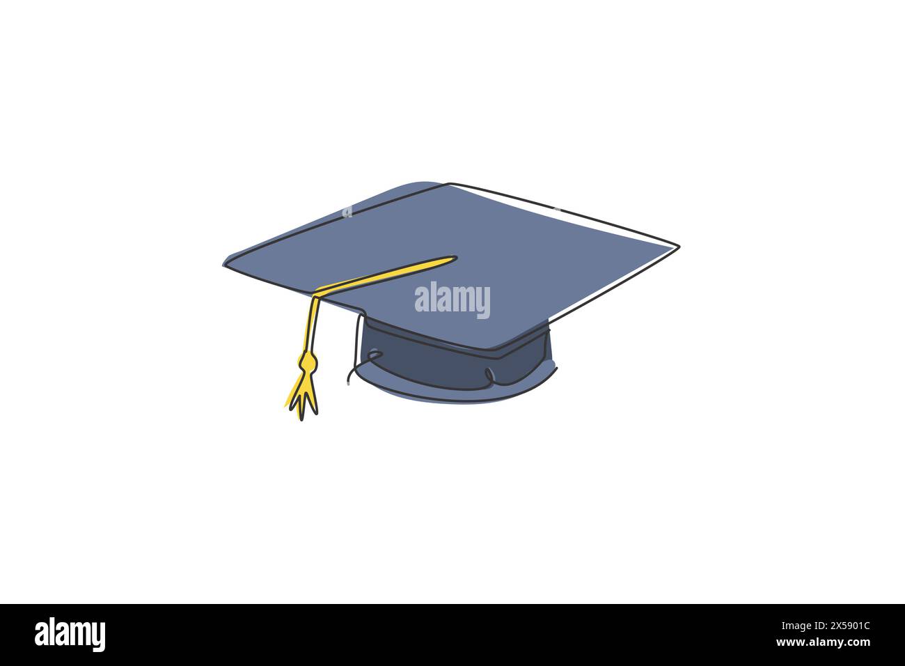 One continuous line drawing of graduation cap for graduating ceremony ...