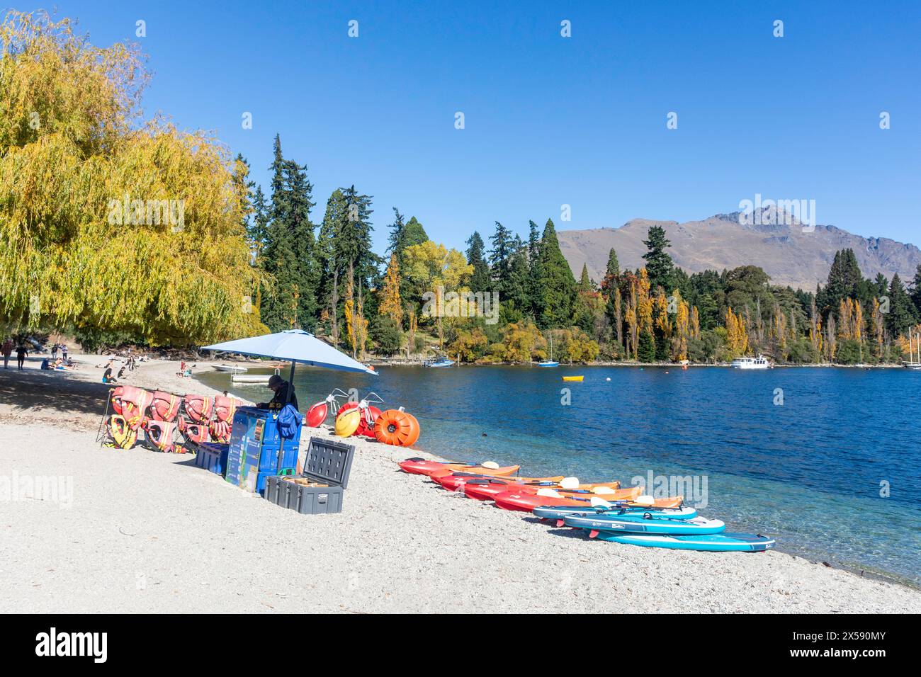 Kayaks for hire, Queenstown Bay Beach, Marine Parade, Queenstown, Otago ...