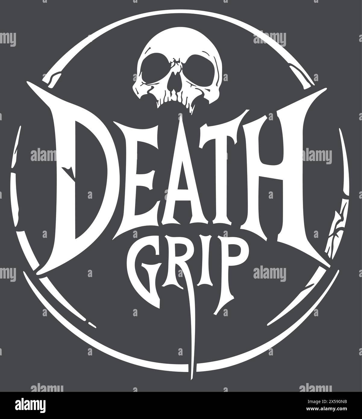 Death Grip Logo with Skull and Inscriptions Stock Vector Image & Art ...