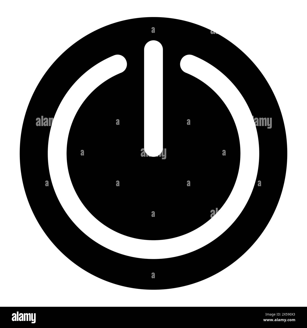 power button icon, black and white vector simple illustration of switch ...