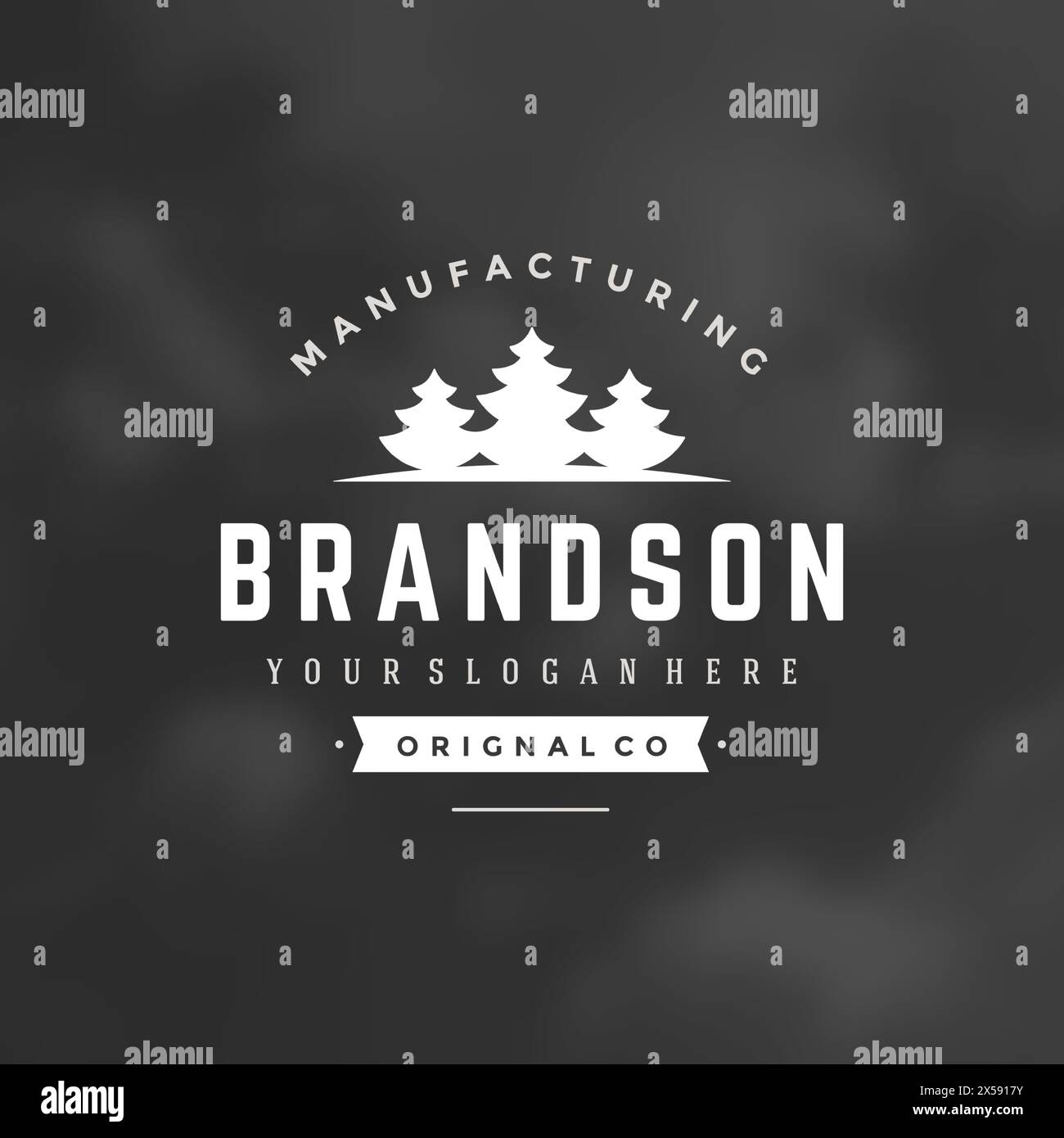 Fir Trees Logo Template. Vector Design Element Vintage Style for ...
