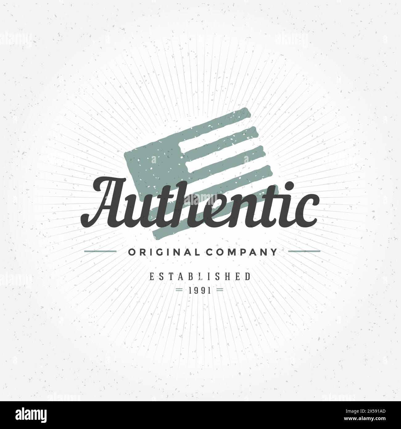 USA Flag Hand Drawn Design Element in Vintage Style for Logo or Label ...