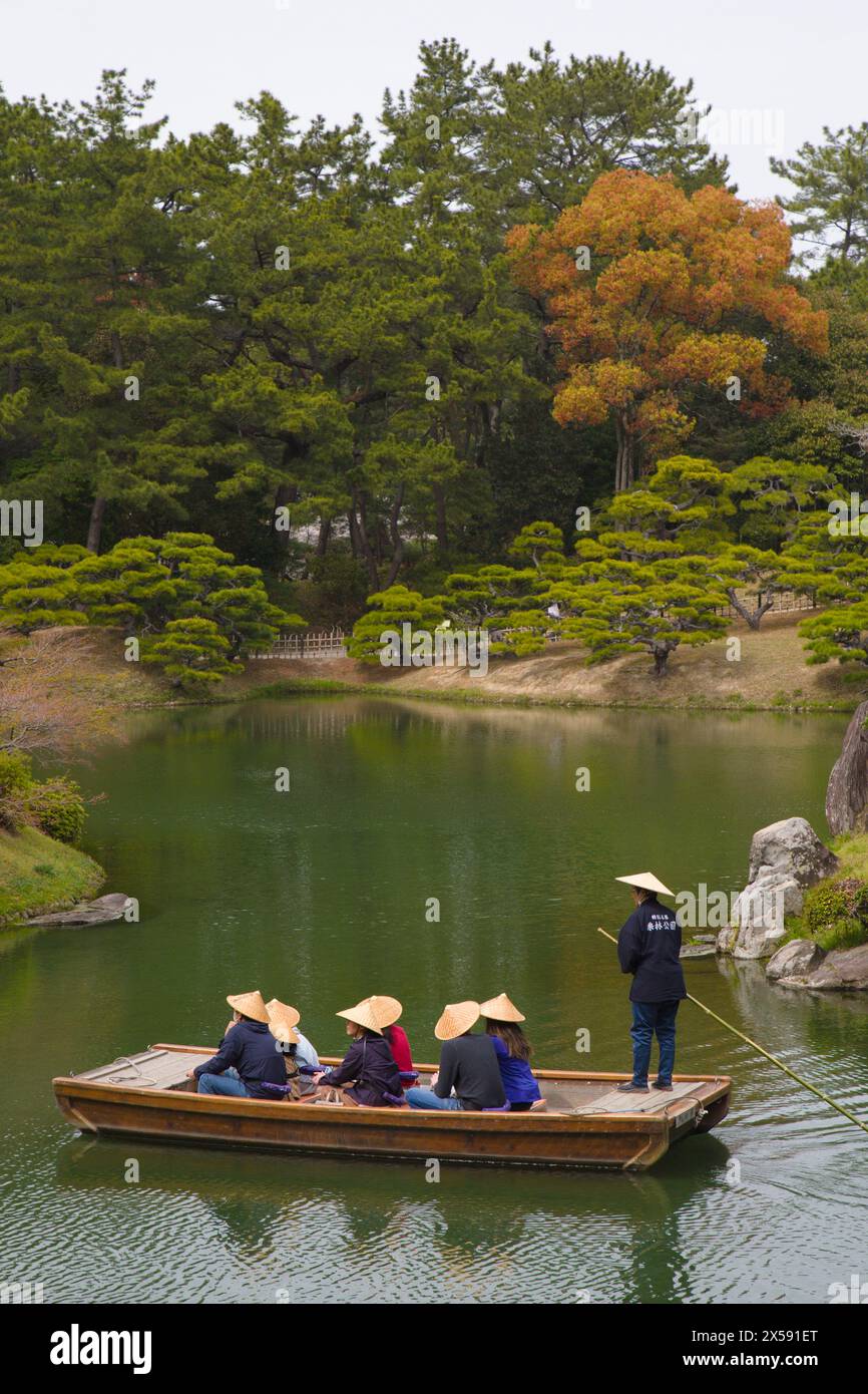 Japan, Shikoku, Takamatsu, Ritsurin-koen, garden, sightseeing boat ...