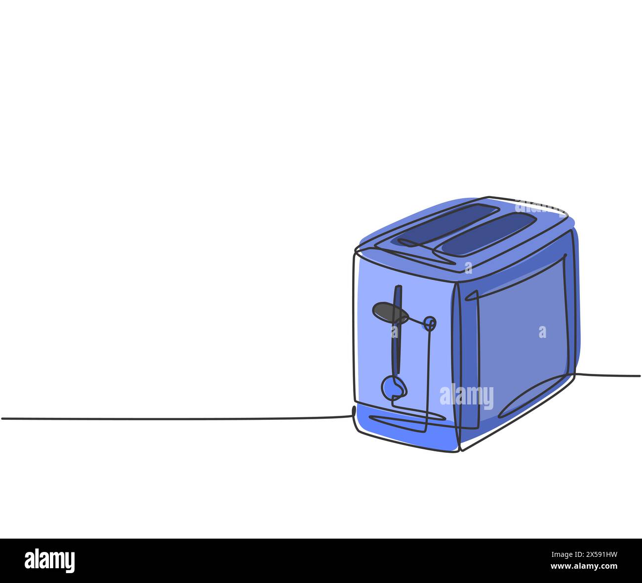 One continuous line drawing of classic bread toaster electric home ...
