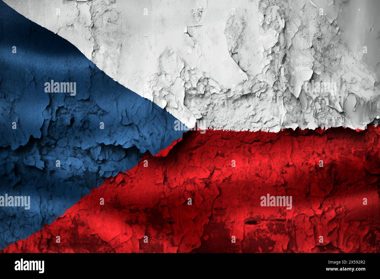 Czechia flag - realistic waving fabric flag Stock Photo - Alamy