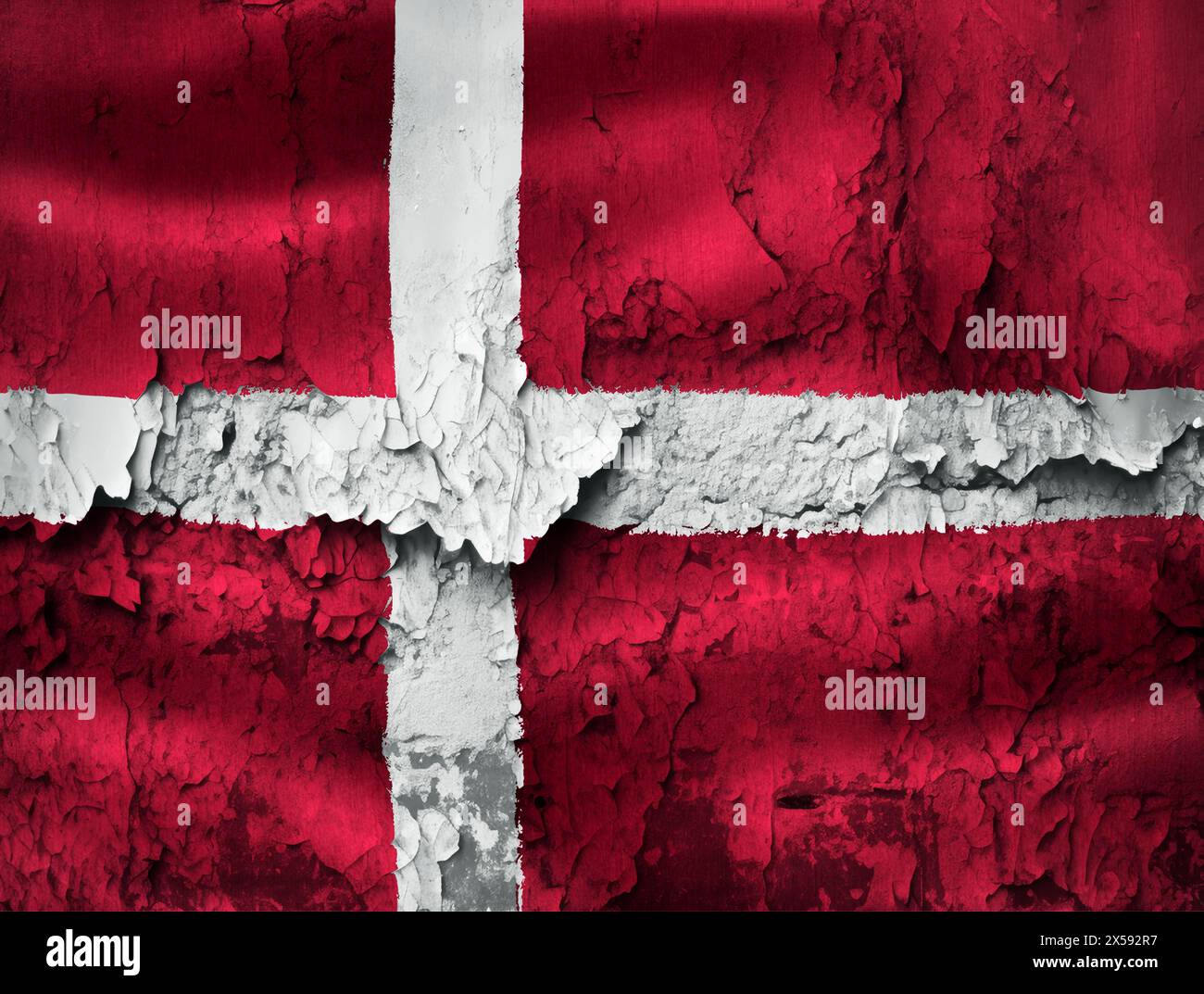 Denmark flag - realistic waving fabric flag Stock Photo - Alamy