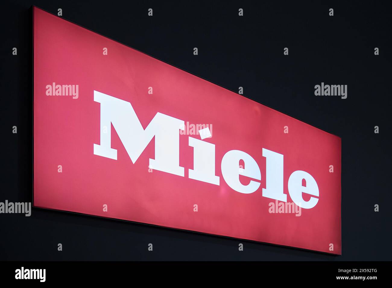 MILAN, ITALY - APRIL 16, 2024: Miele sign at Salone del Mobile during ...
