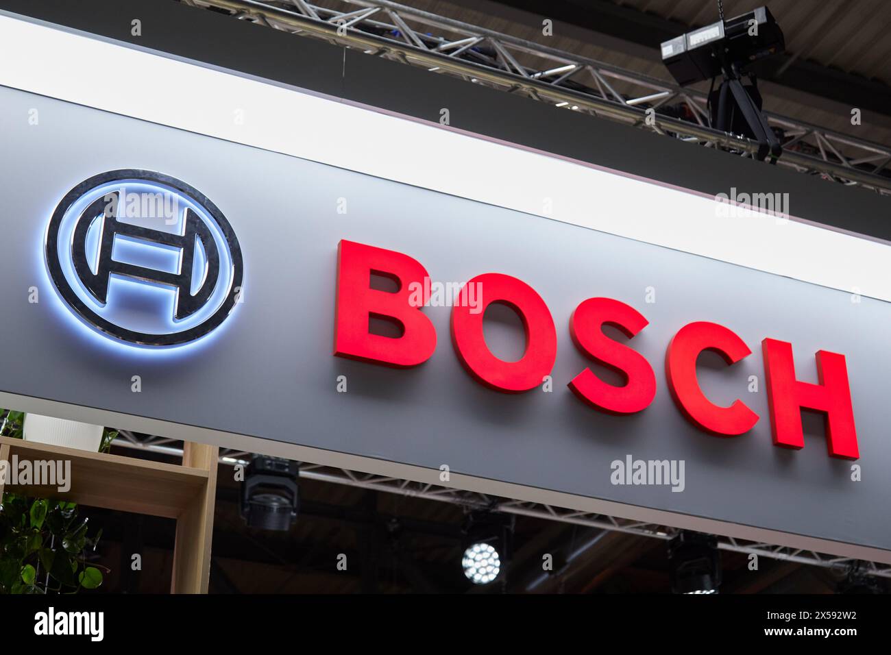 MILAN, ITALY - APRIL 16, 2024: Bosch sign at Salone del Mobile during ...