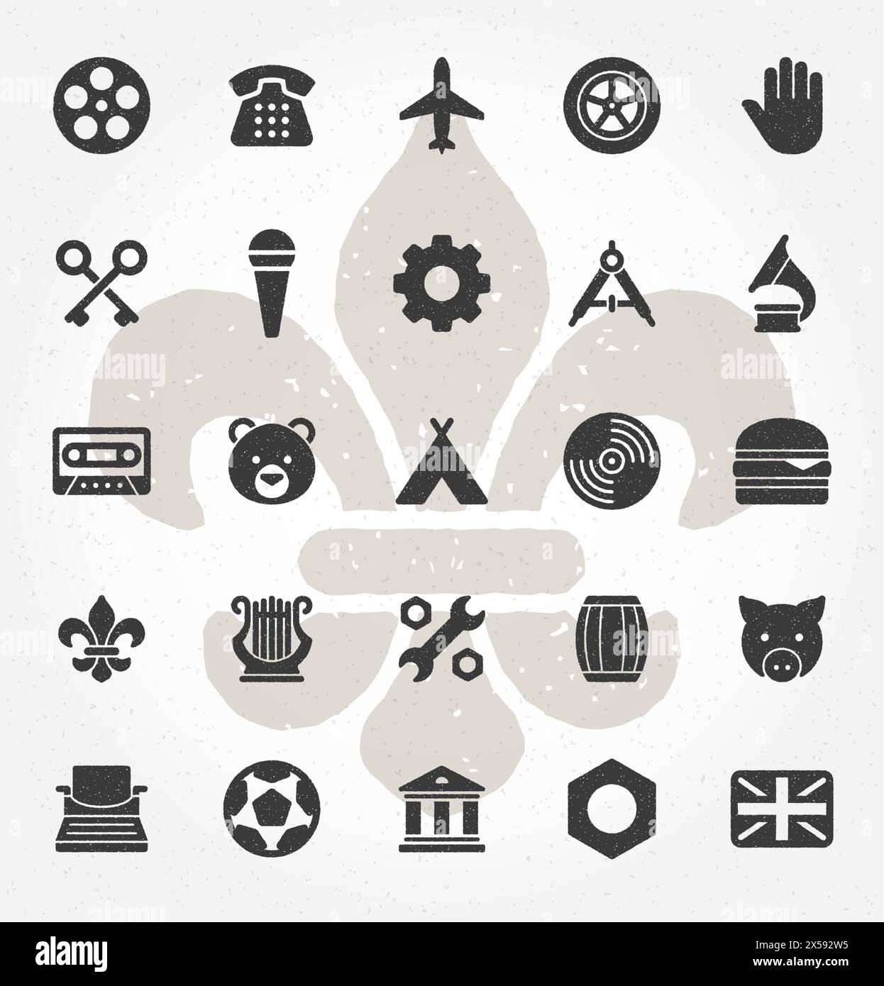 Retro Hand Drawn Logos Design Elements. Logos Icons, Logos Symbols ...