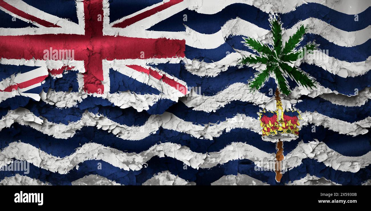 British Indian Ocean Territory flag - realistic waving fabric flag ...