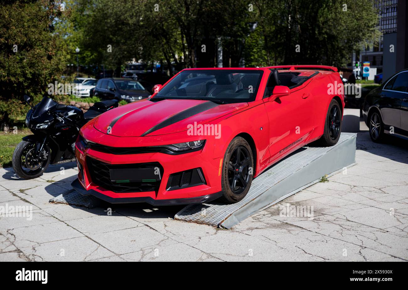 Minsk, Belarus, May 8, 2024 - Red American muscle car Chevrolet Camaro ...