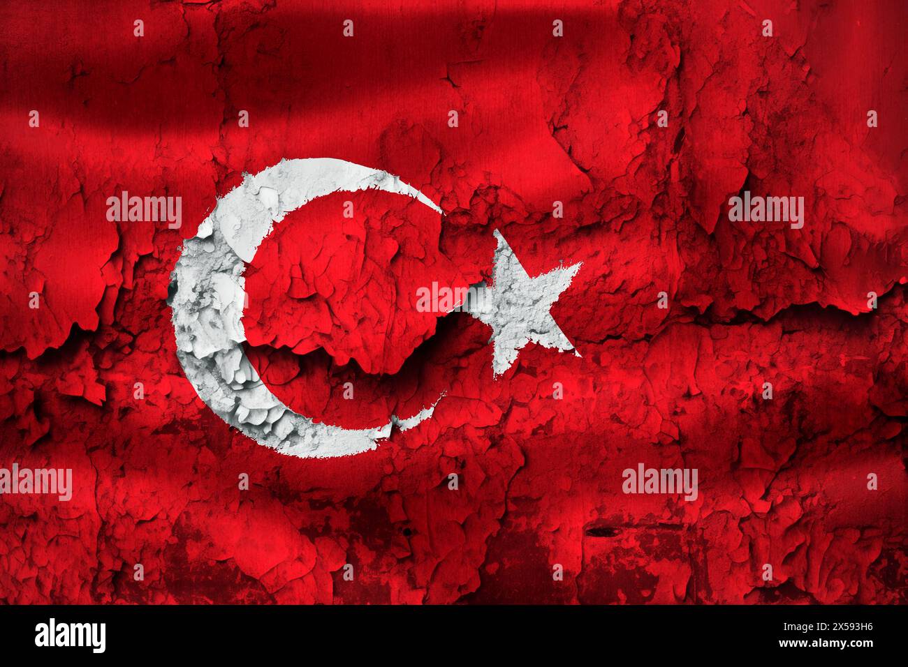 3D-Illustration of a Turkey flag - realistic waving fabric flag Stock ...