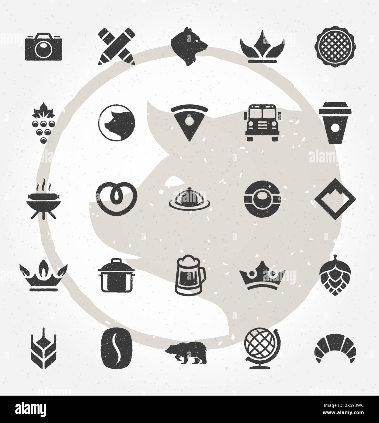 Retro Hand Drawn Logos Design Elements. Logos Icons, Logos Symbols ...