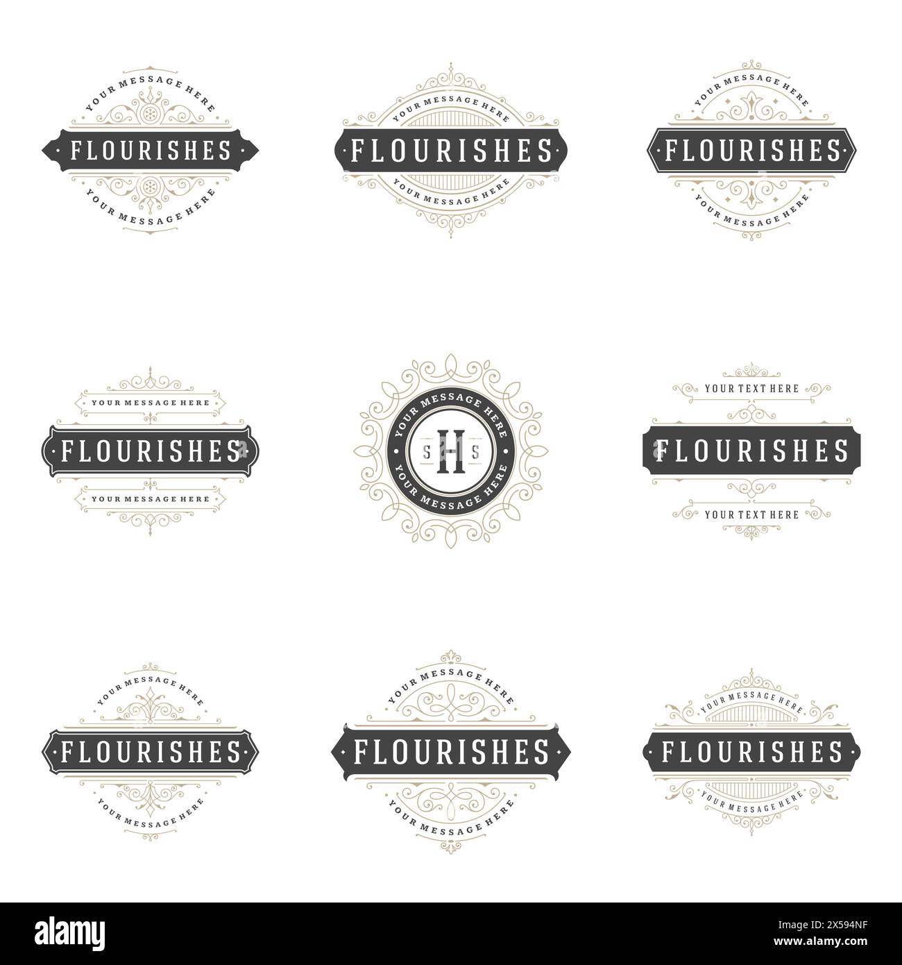 Retro Vintage Insignias or Logotypes set. Vector design elements ...