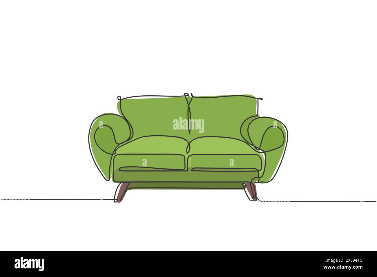One single line drawing of expensive luxury sofa home appliance ...