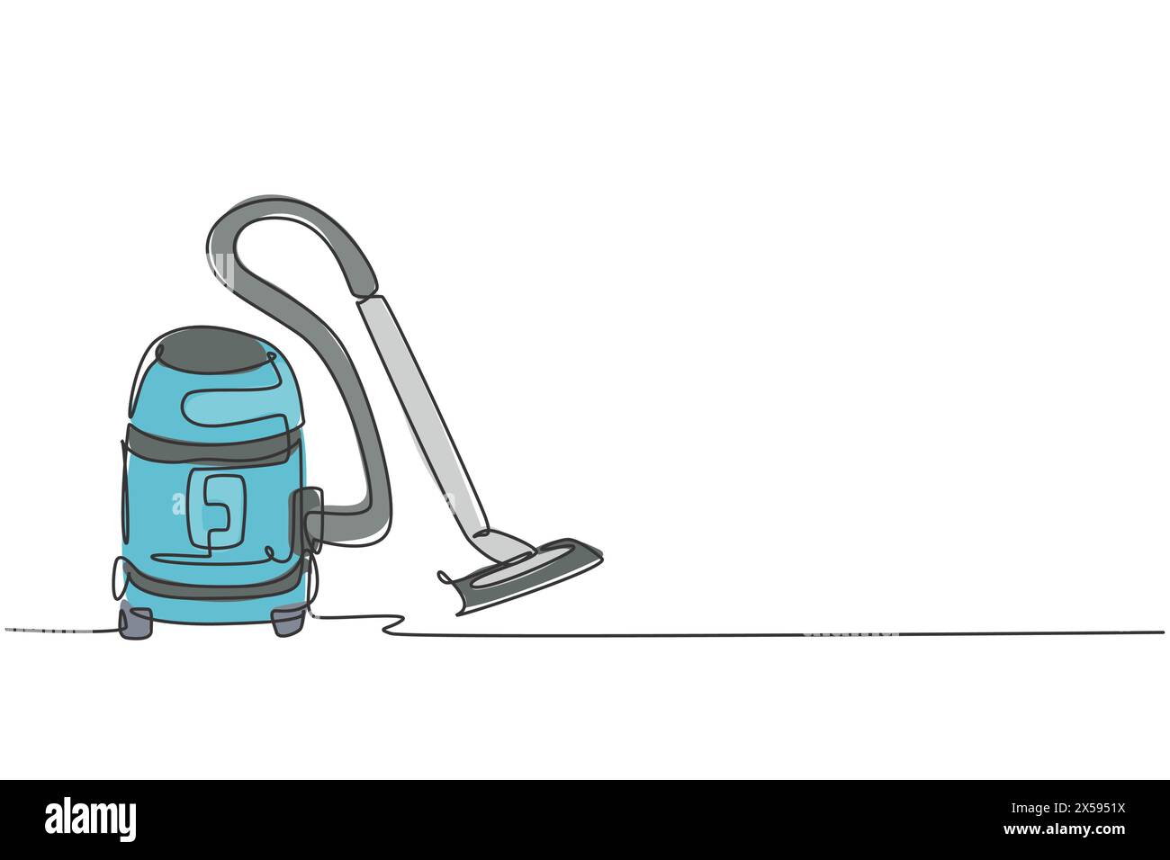 Single continuous line drawing of electric vacuum cleaner household ...