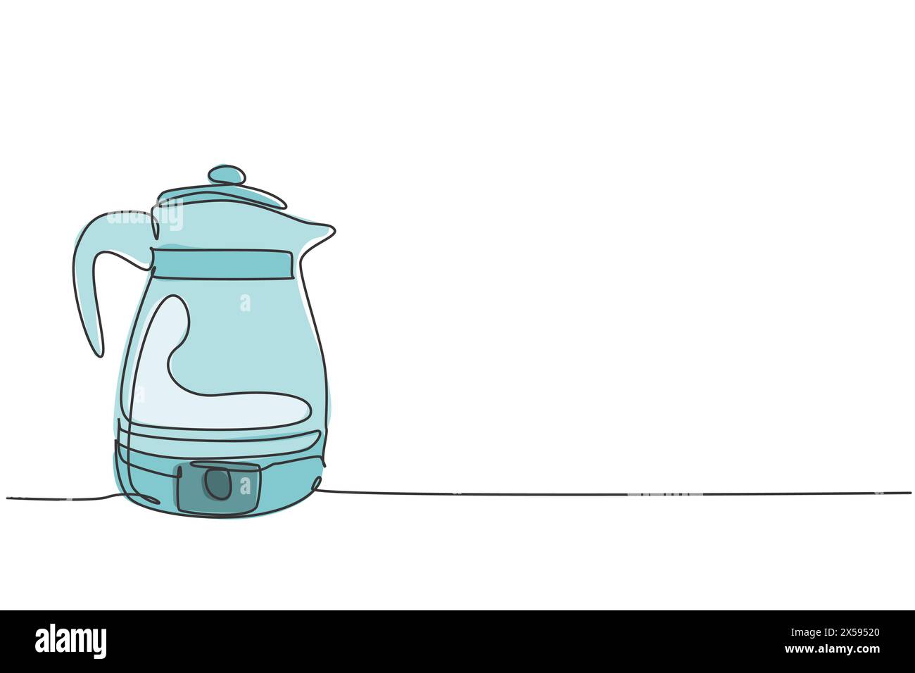 Continuous one line drawing of teapot Stock Vector Images - Alamy