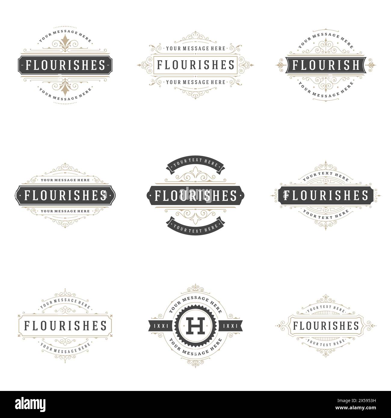 Retro Vintage Insignias or Logotypes set. Vector design elements ...