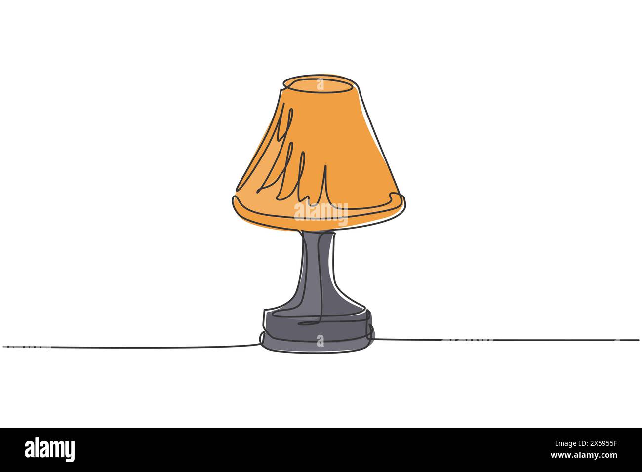 Single continuous line drawing of elegance table lamp for furniture ...