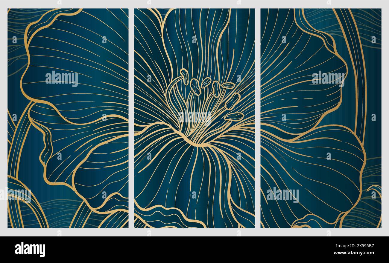 Elegant prestigious Art Deco background template with flowers. The ...