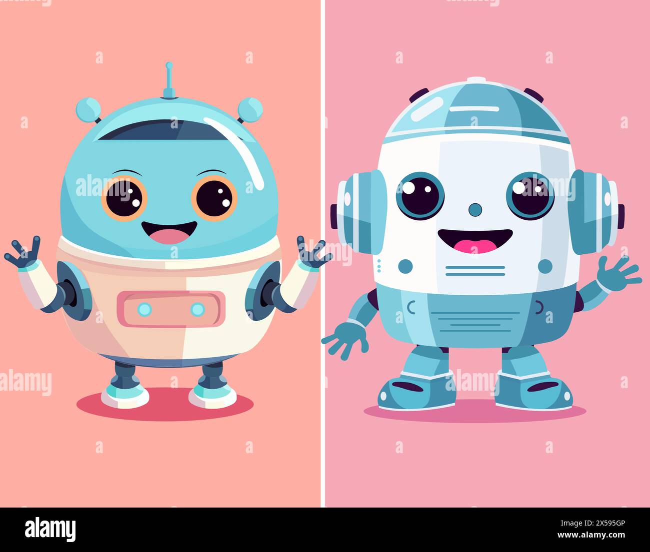 Cute cartoon robot waving hello Stock Vector Image & Art - Alamy