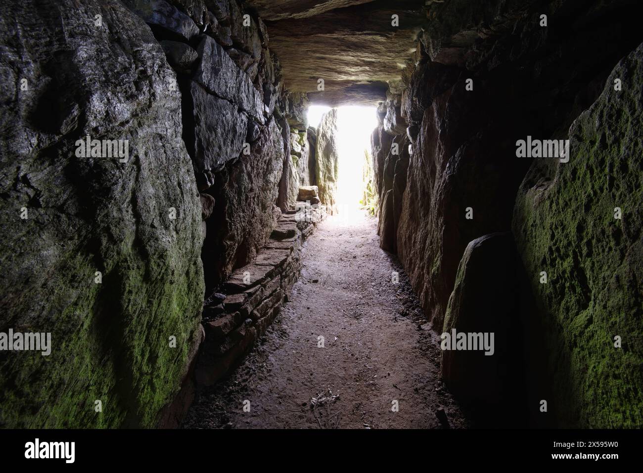 Interior, Bryn Celli Ddu, Anglesey, North Wales, United Kingdom Stock ...