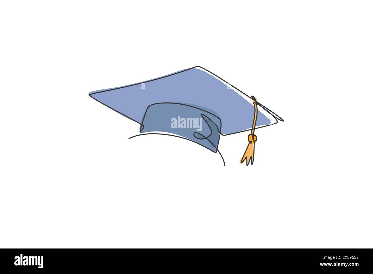 Graduation hat. Continuous one line drawing of graduate cap minimalist ...