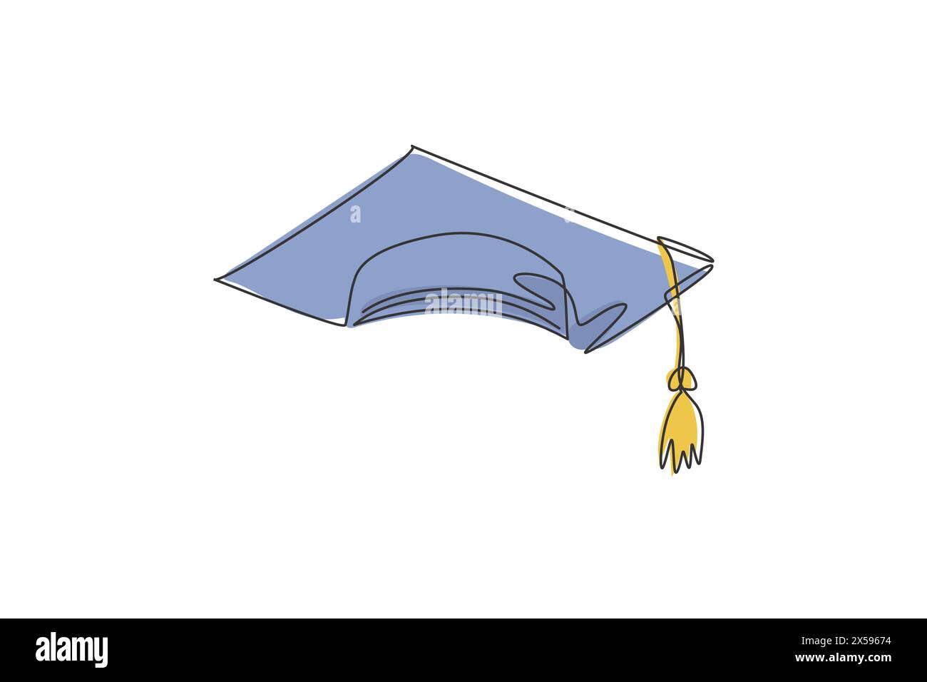 Graduation cap. Single continuous line university graduation hat ...