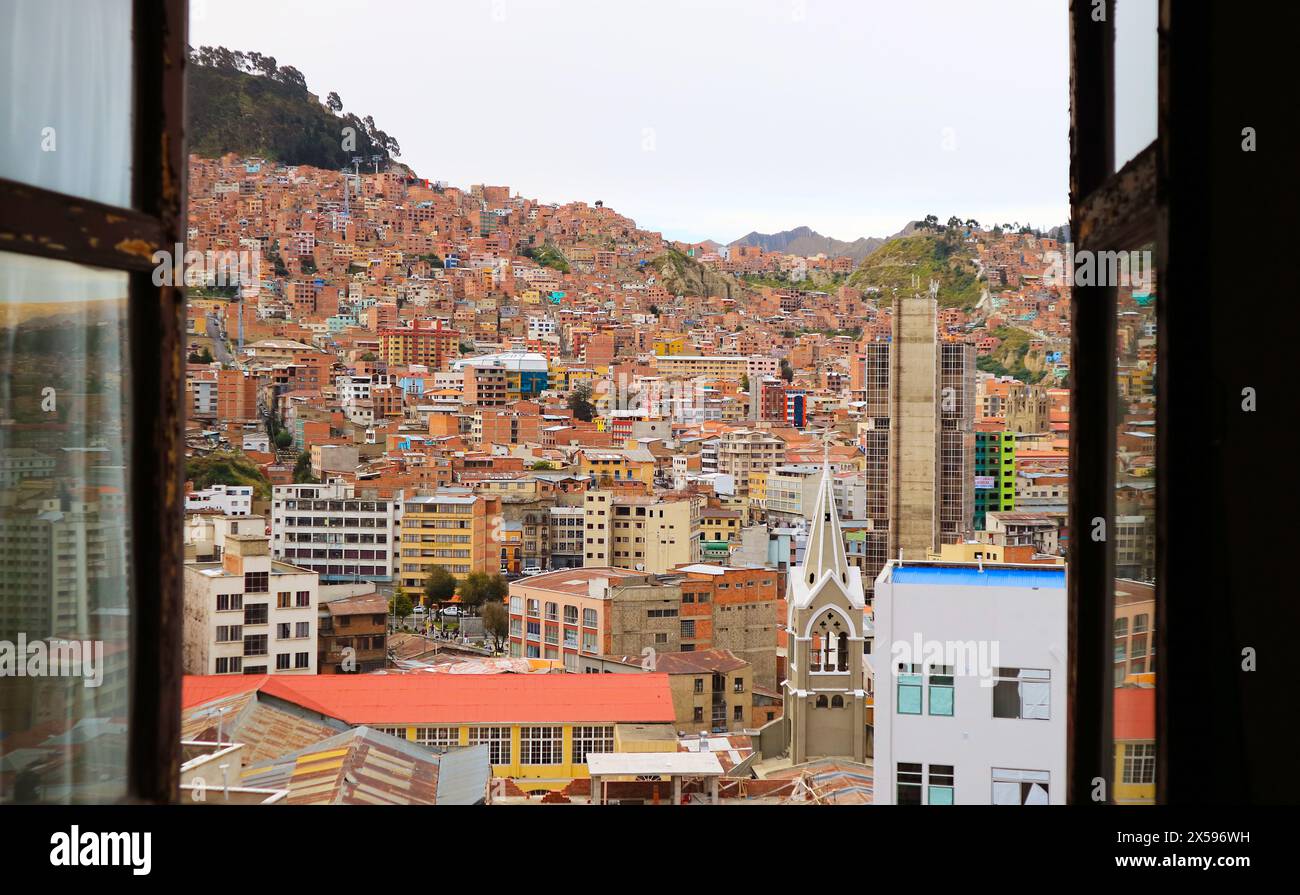 City view of La Paz, the world's highest capital city at the elevation ...