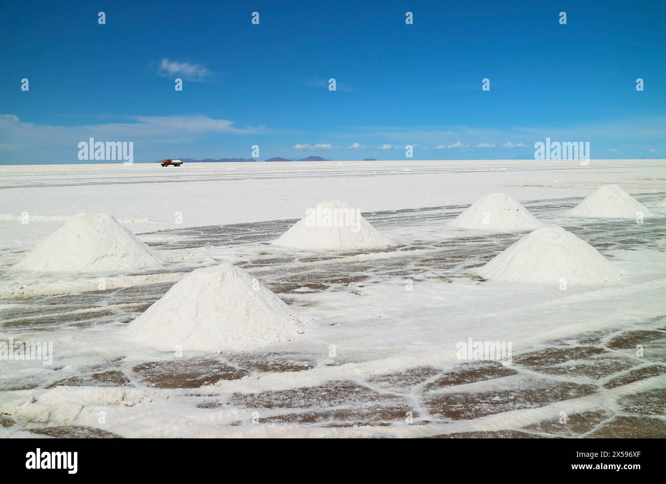 Salt Extraction Area on El Salar de Uyuni, the World's Largest Salt ...