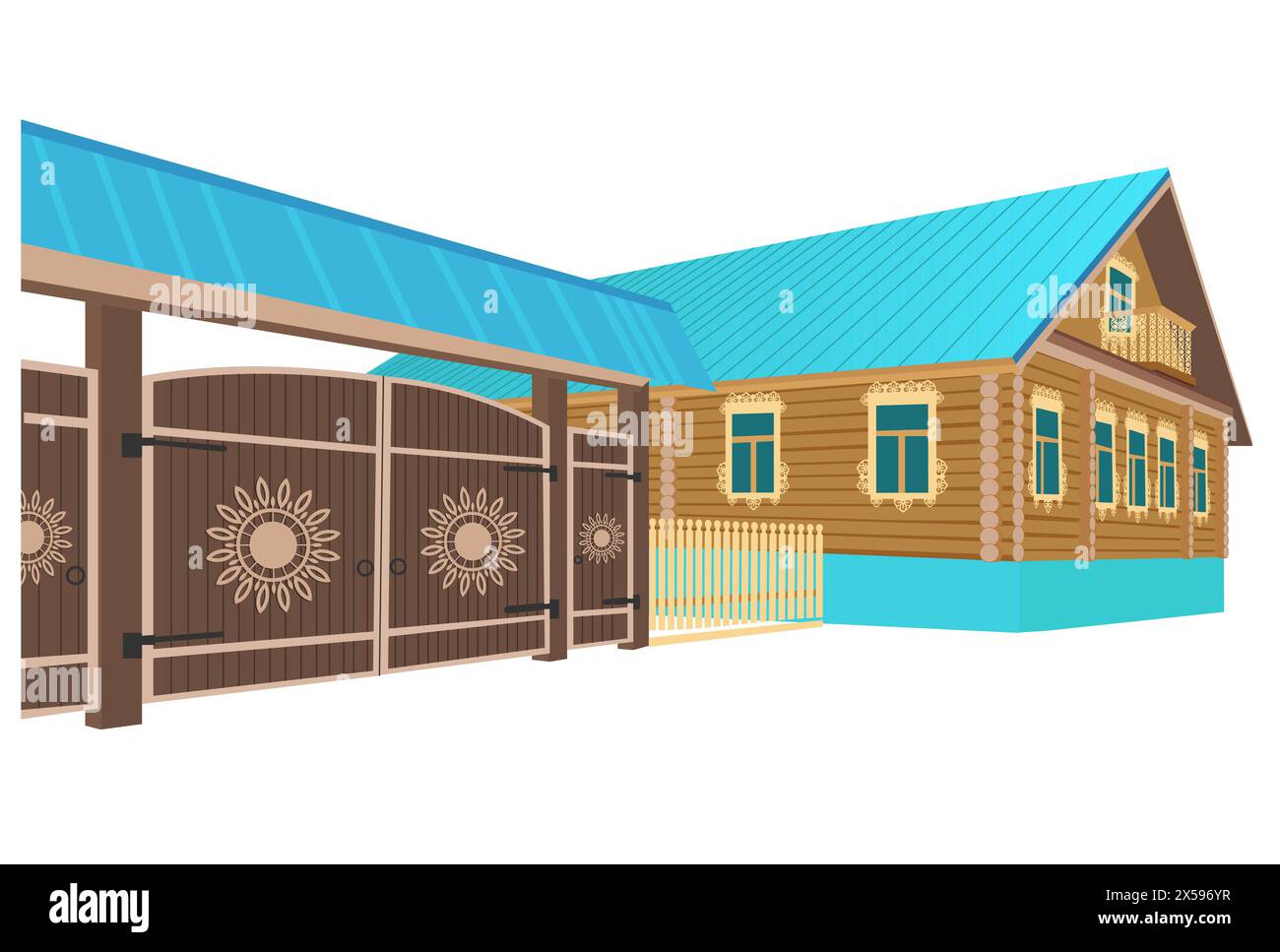 Traditional russian wooden house Stock Vector Images - Alamy