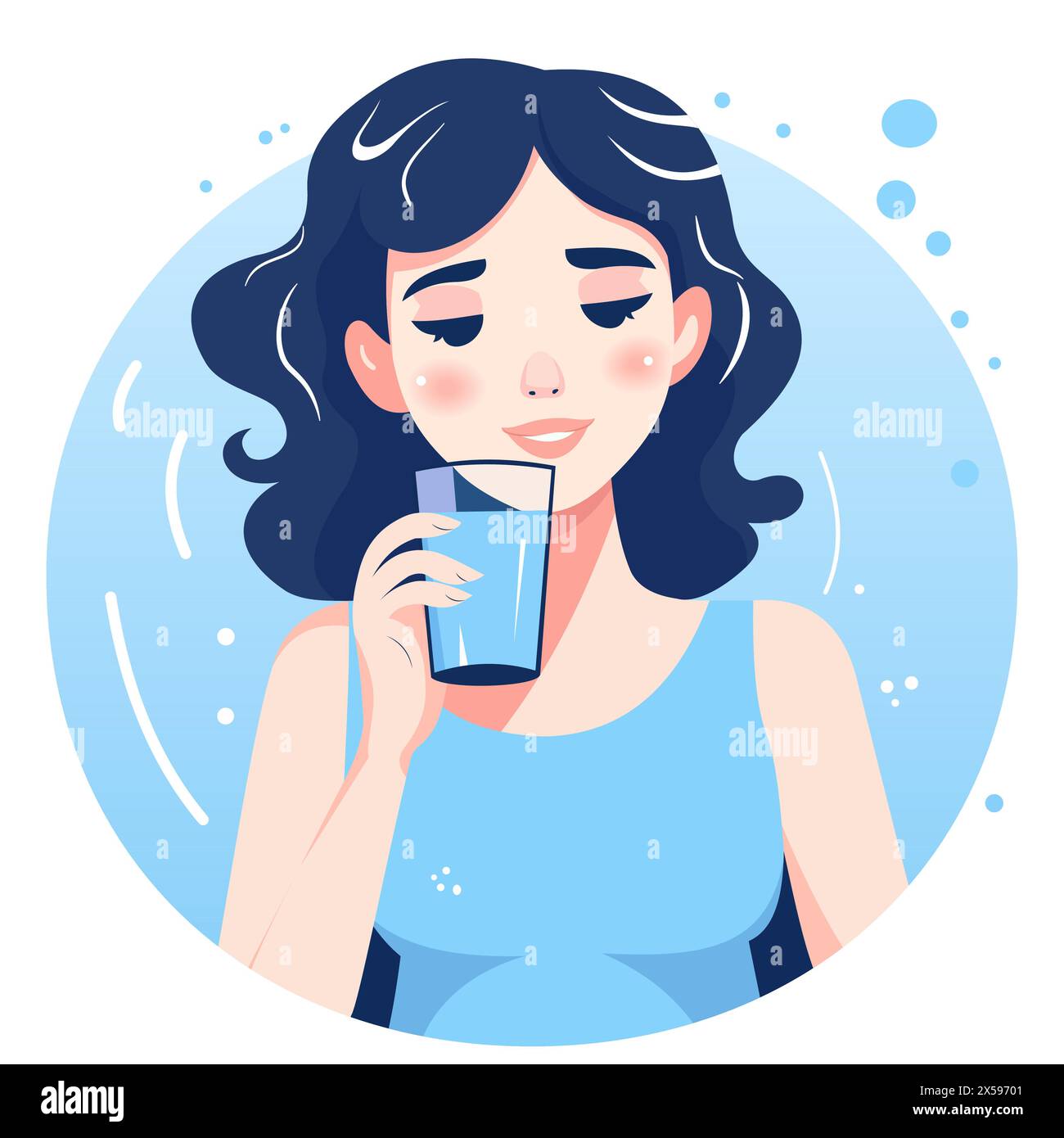 Woman face glass water Stock Vector Images - Alamy
