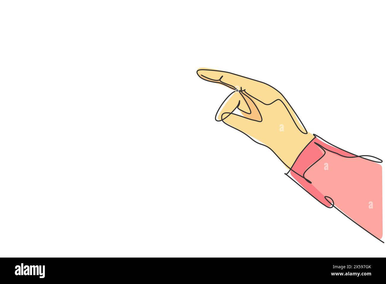 Human finger touching gesture. Single continuous line hand gesture ...