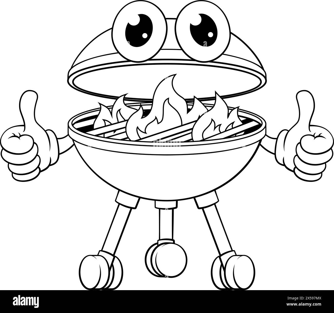 Barbecue Cartoon Mascot Charcoal BBQ Person Stock Vector Image & Art ...