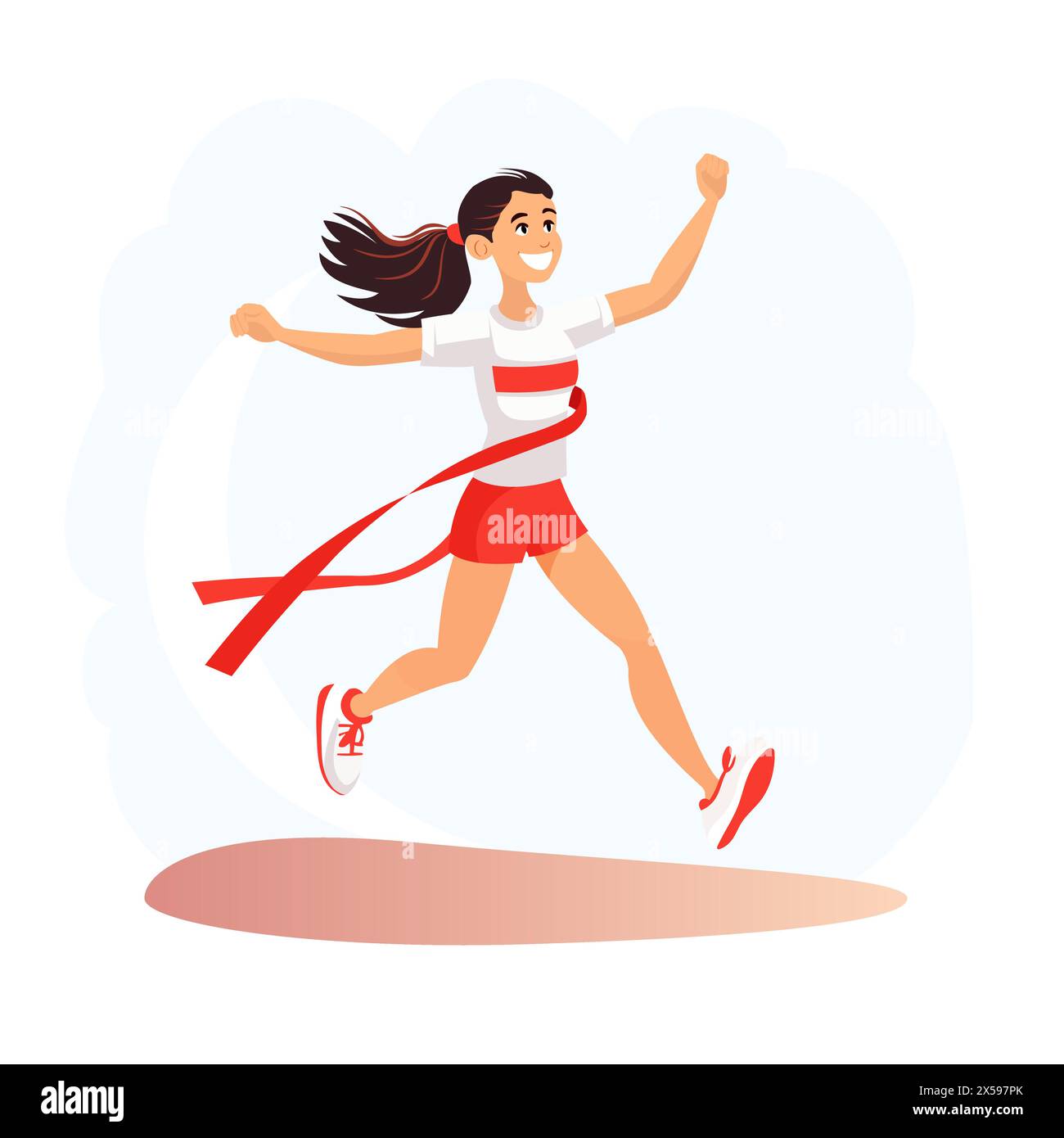 A girl crosses the finish line Stock Vector Image & Art - Alamy