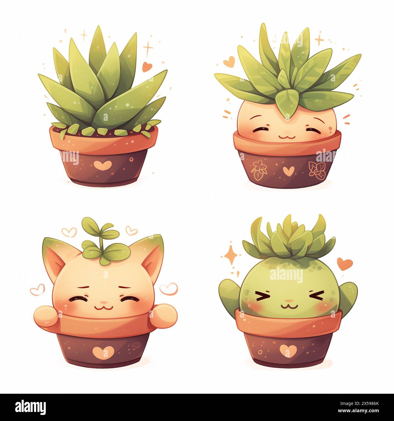 set emotes stickers cute kawaii adorable kids children pastel colors ...