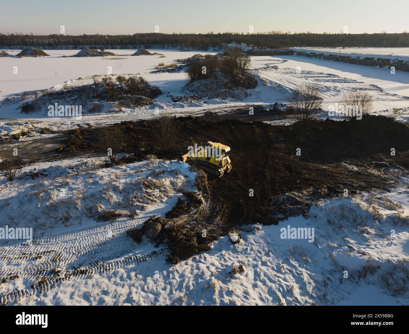 Aerial view loading bulldozer in hi-res stock photography and images ...